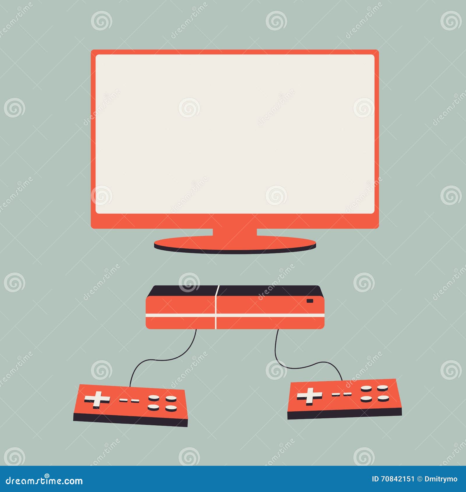 Game Console. Vector Flat Illustration Stock Vector - Illustration of ...