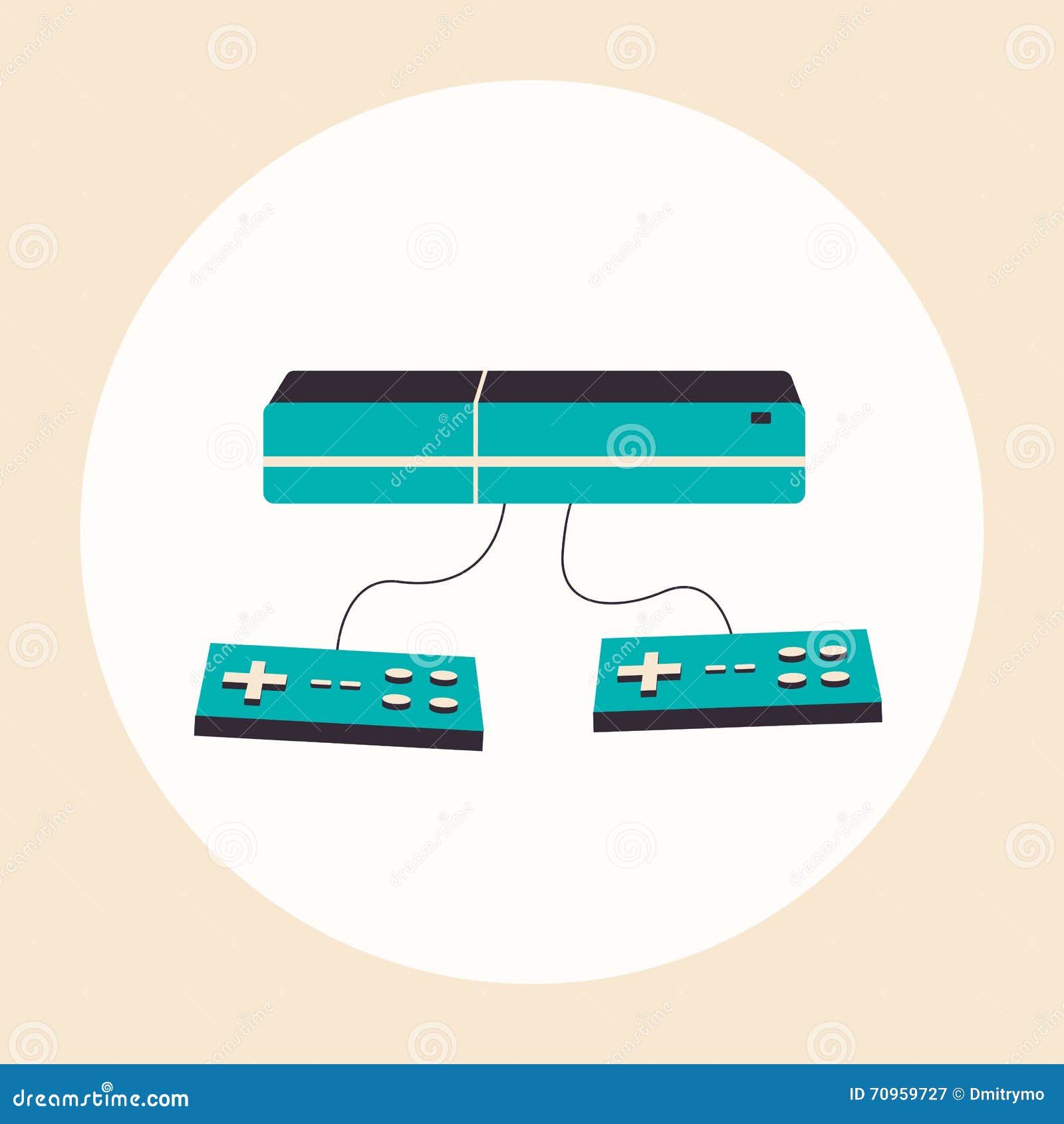 Game Console. Vector Flat Illustration Stock Vector - Illustration of ...
