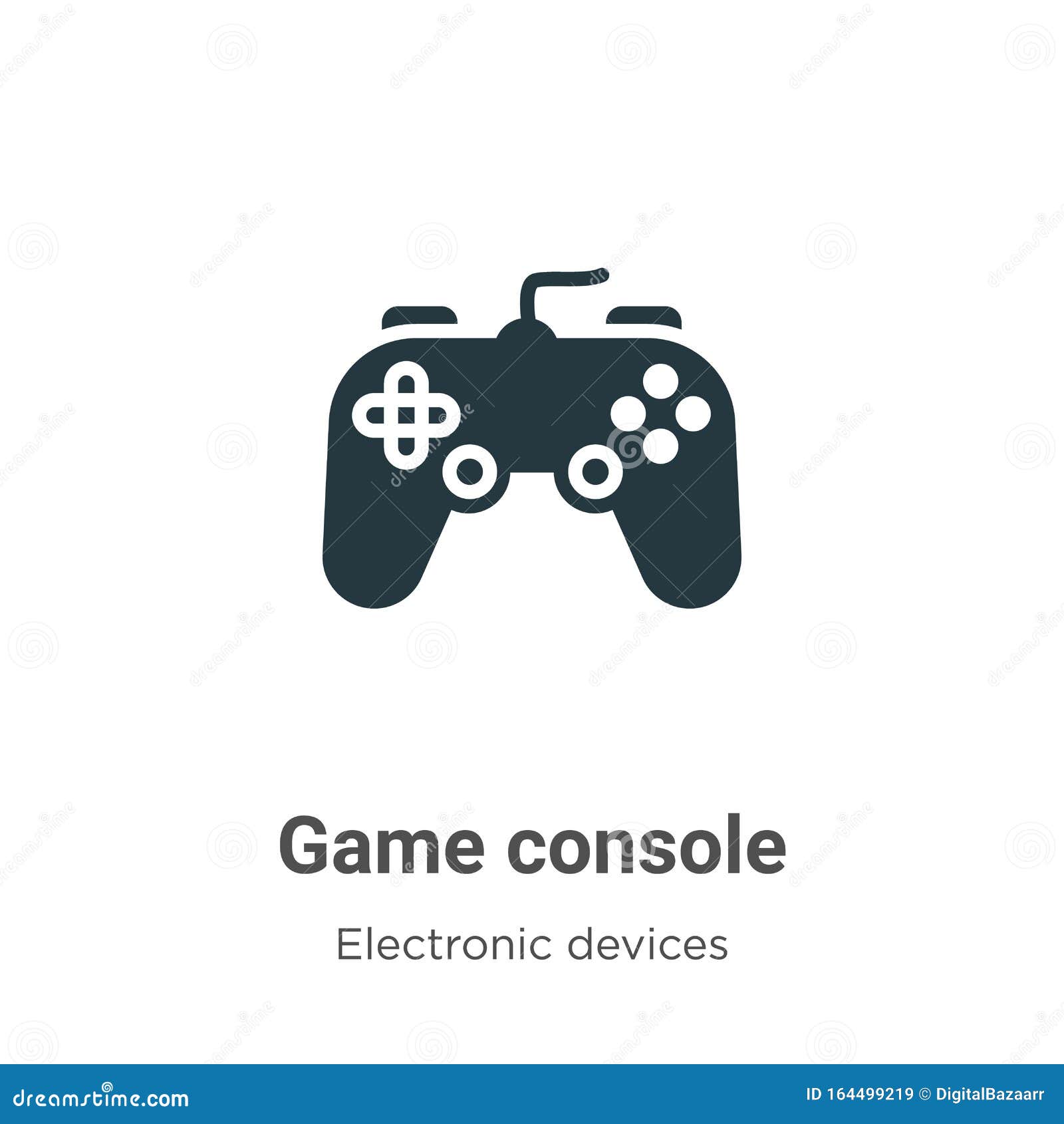 Game Console Vector Icon on White Background. Flat Vector Game Console ...