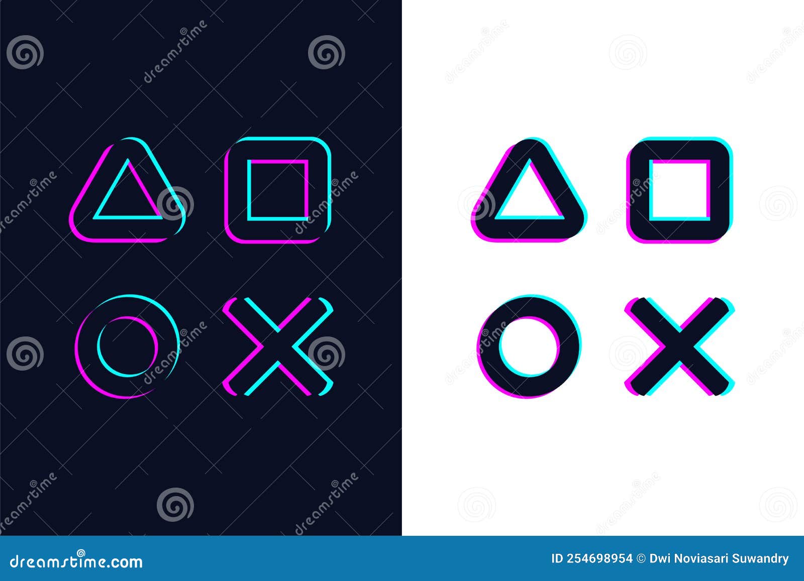 Game Console Symbol Color Combination Concept Stock Vector ...