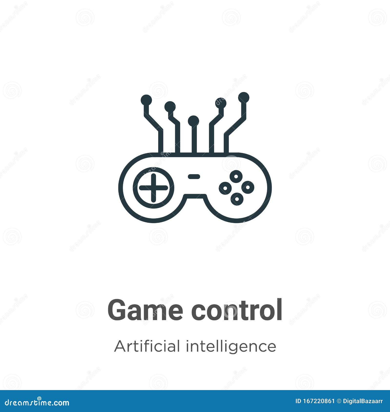 Game Control Outline Vector Icon Thin Line Black Game Control Icon ...