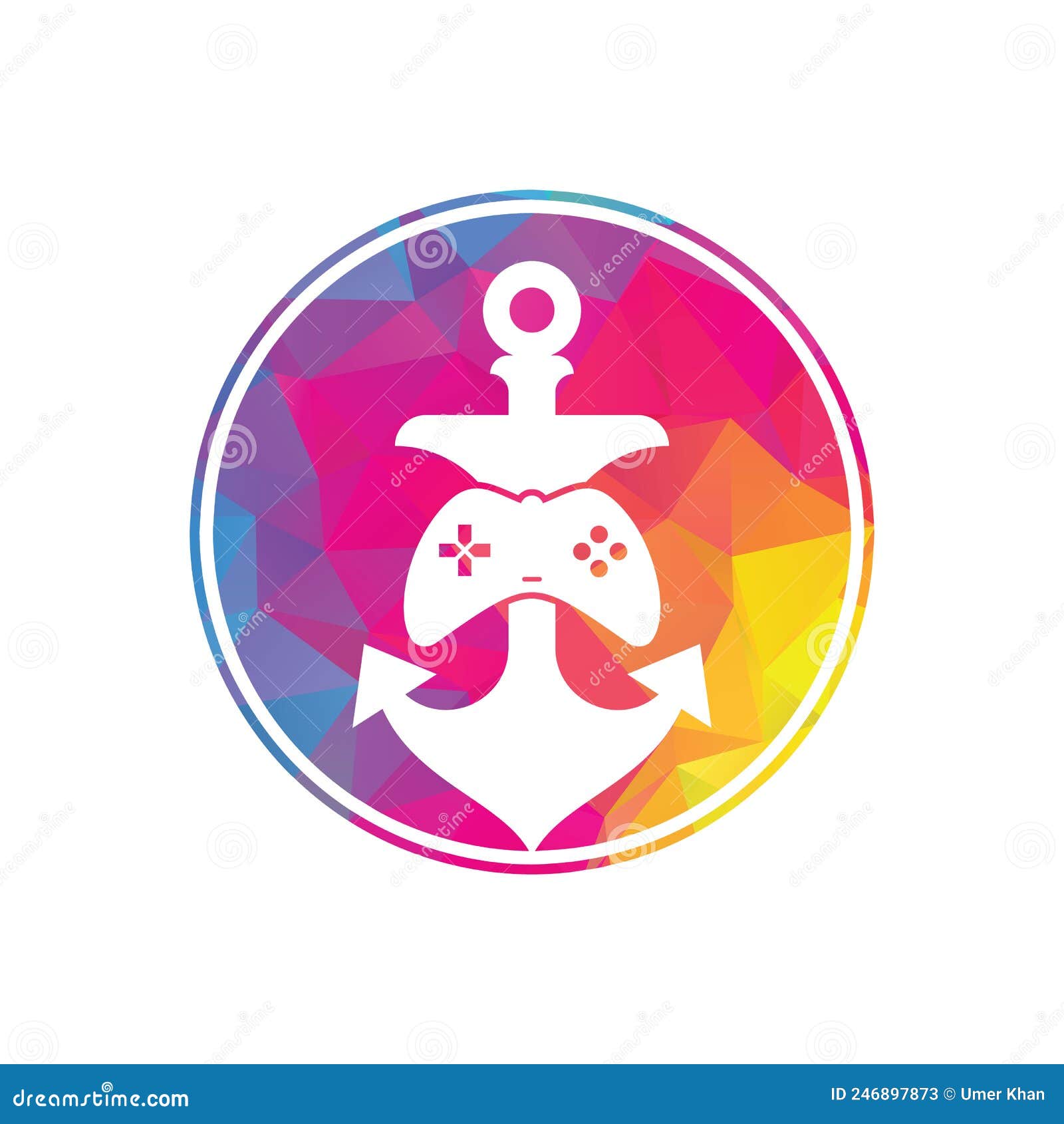 Game Controller and Anchor Logo Template. Stock Vector - Illustration ...