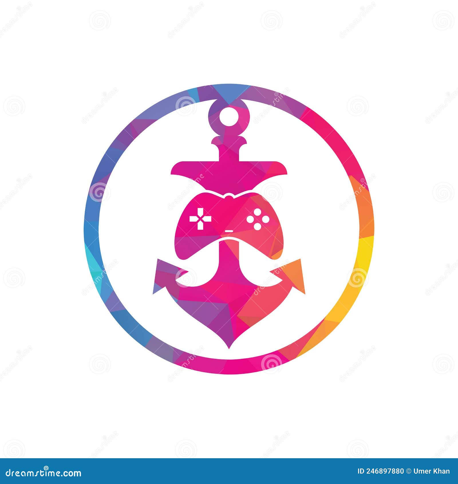 Game Controller and Anchor Logo Template. Stock Vector - Illustration ...