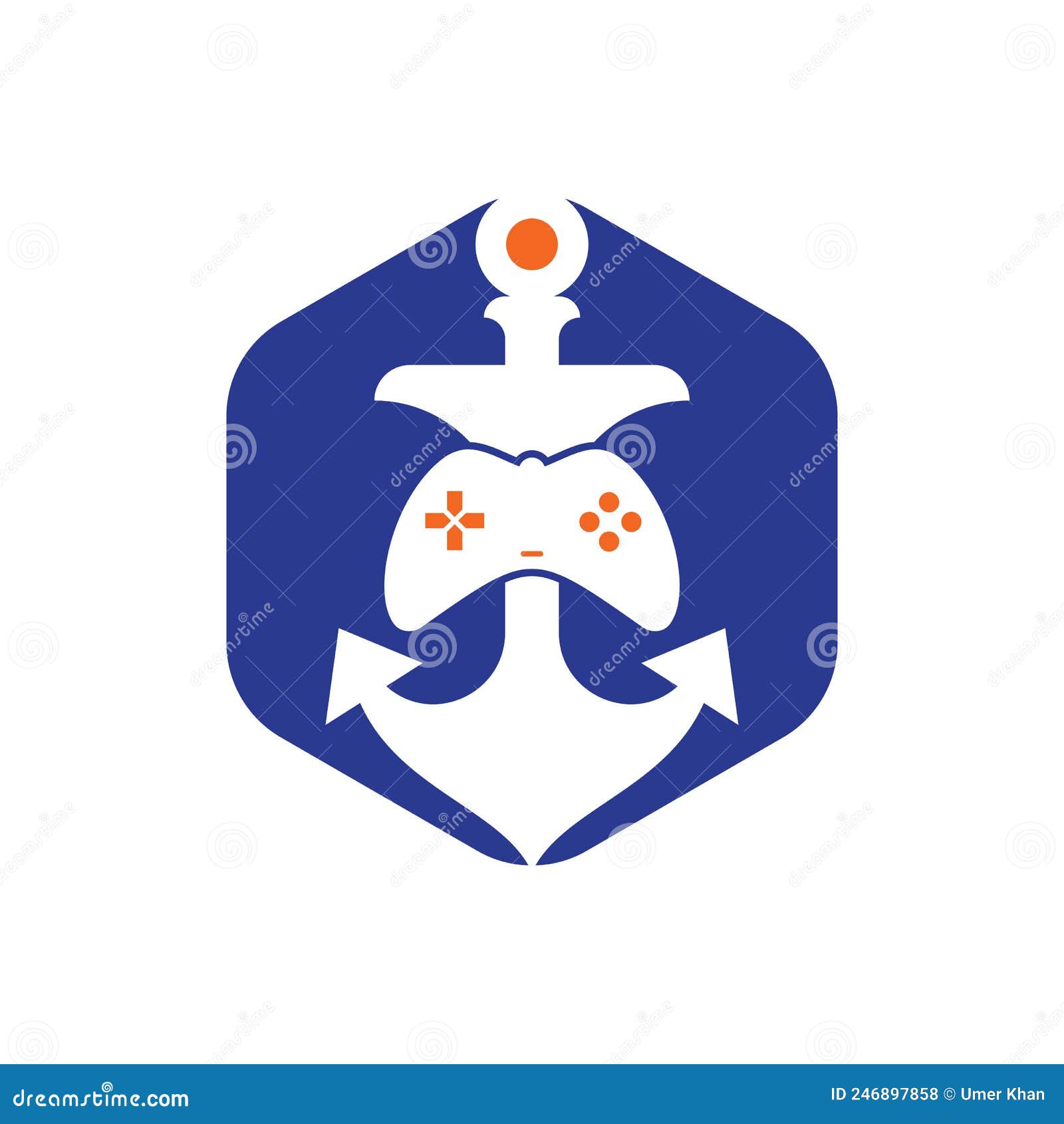 Game Controller and Anchor Logo Template. Stock Vector - Illustration ...