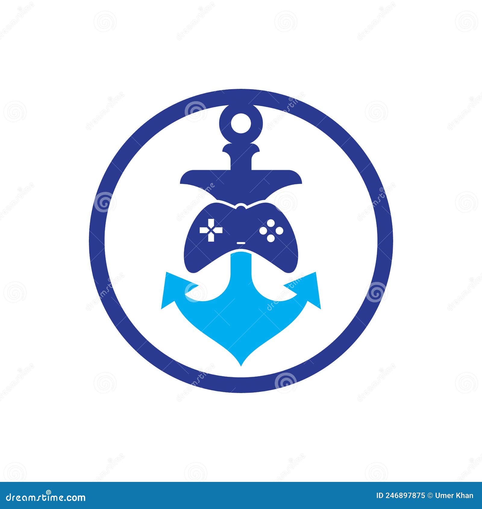 Game Controller and Anchor Logo Template. Stock Vector - Illustration ...