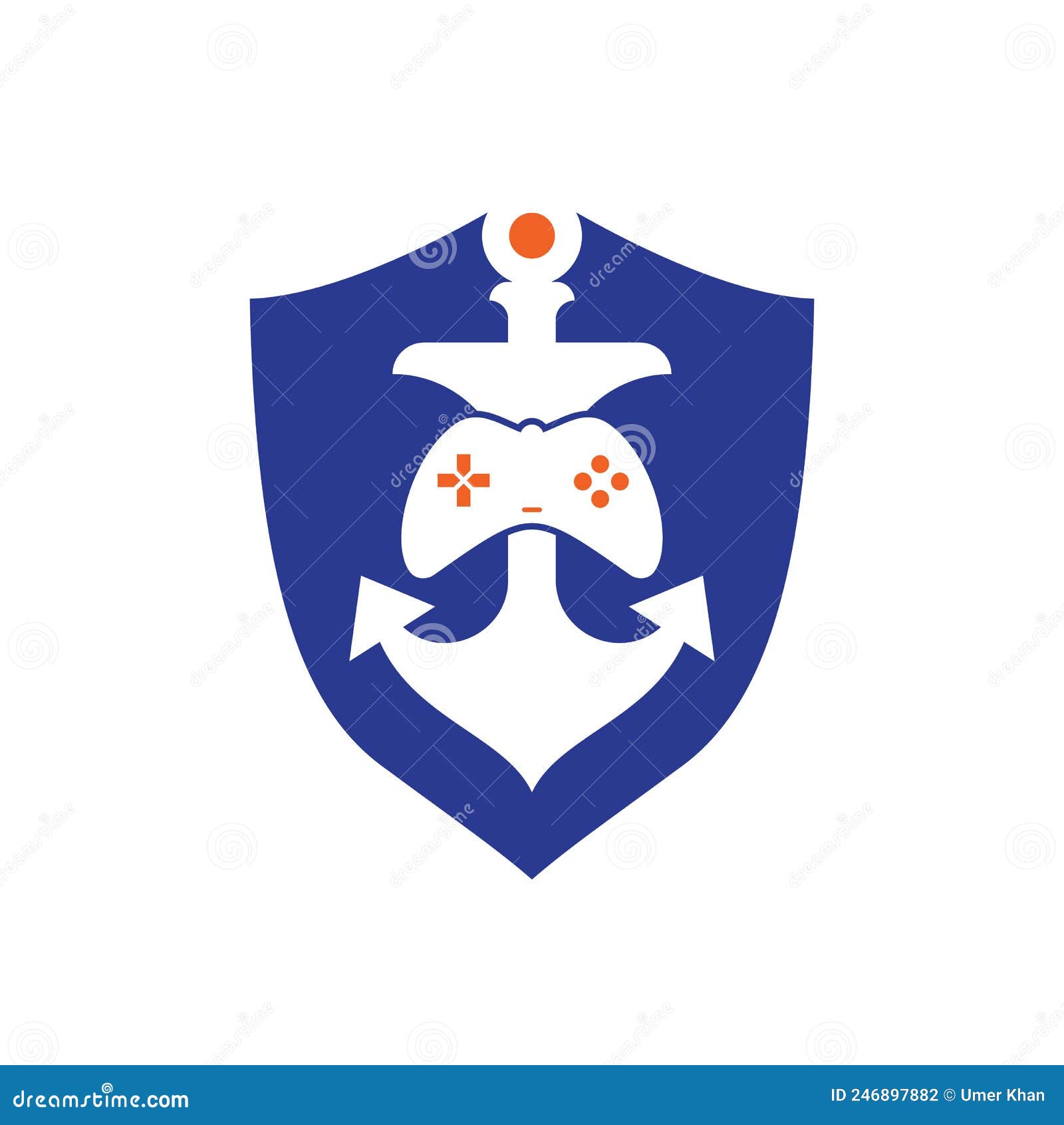 Game Controller and Anchor Logo Template. Stock Vector - Illustration ...