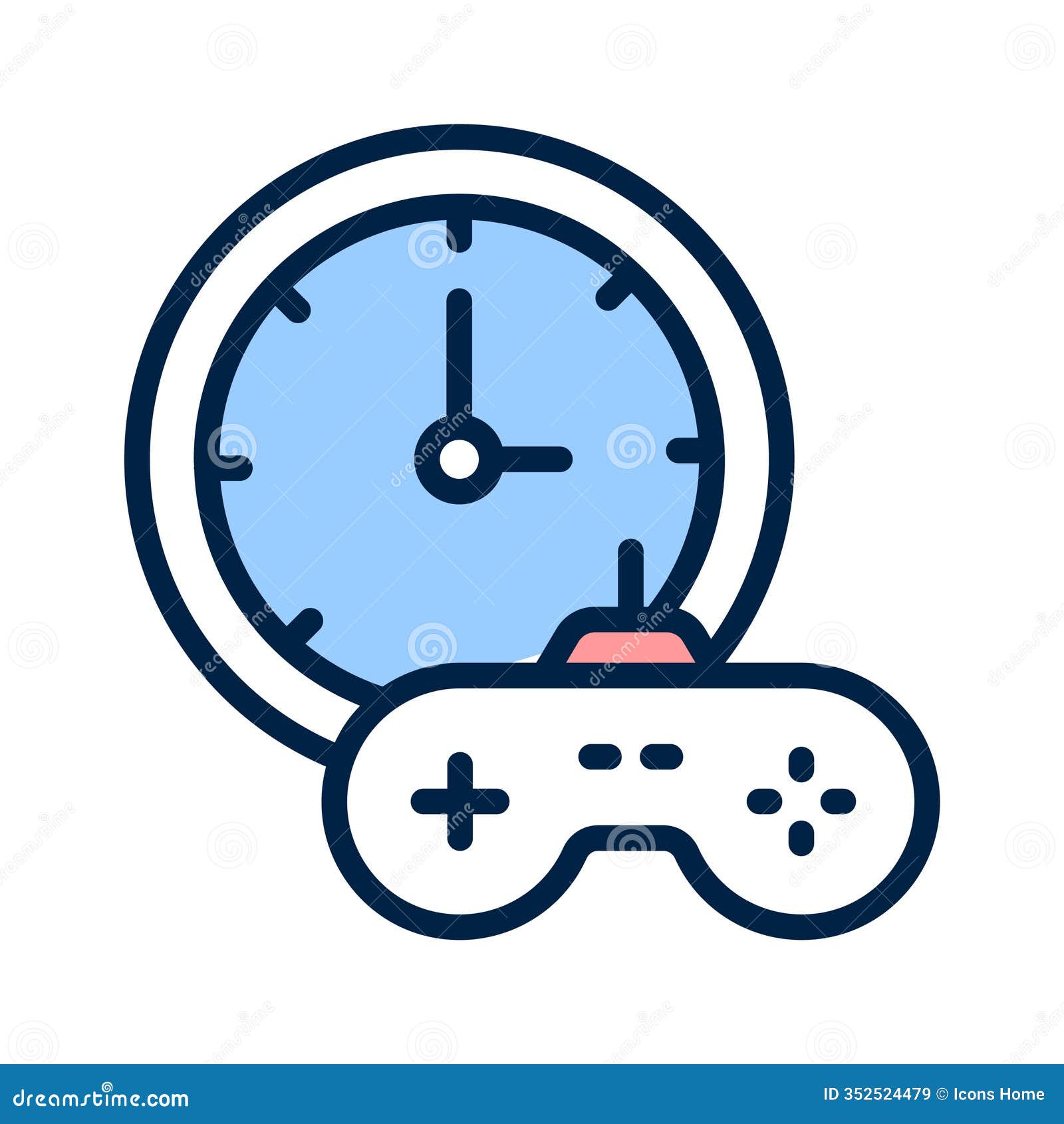 Game Controller and Clock Symbolizing Recreational or Gaming Time Stock ...
