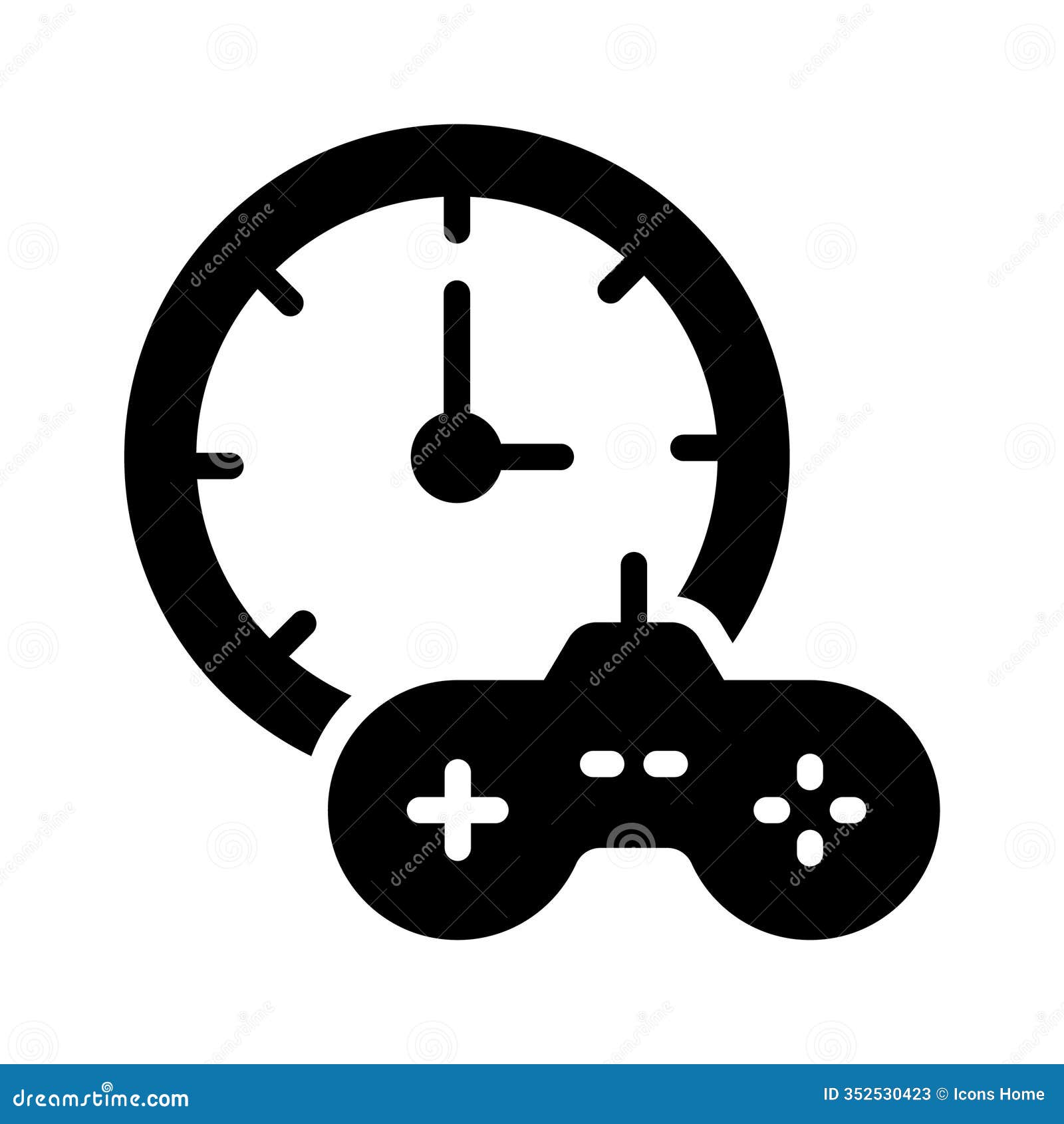 Game Controller and Clock Symbolizing Recreational or Gaming Time Stock ...