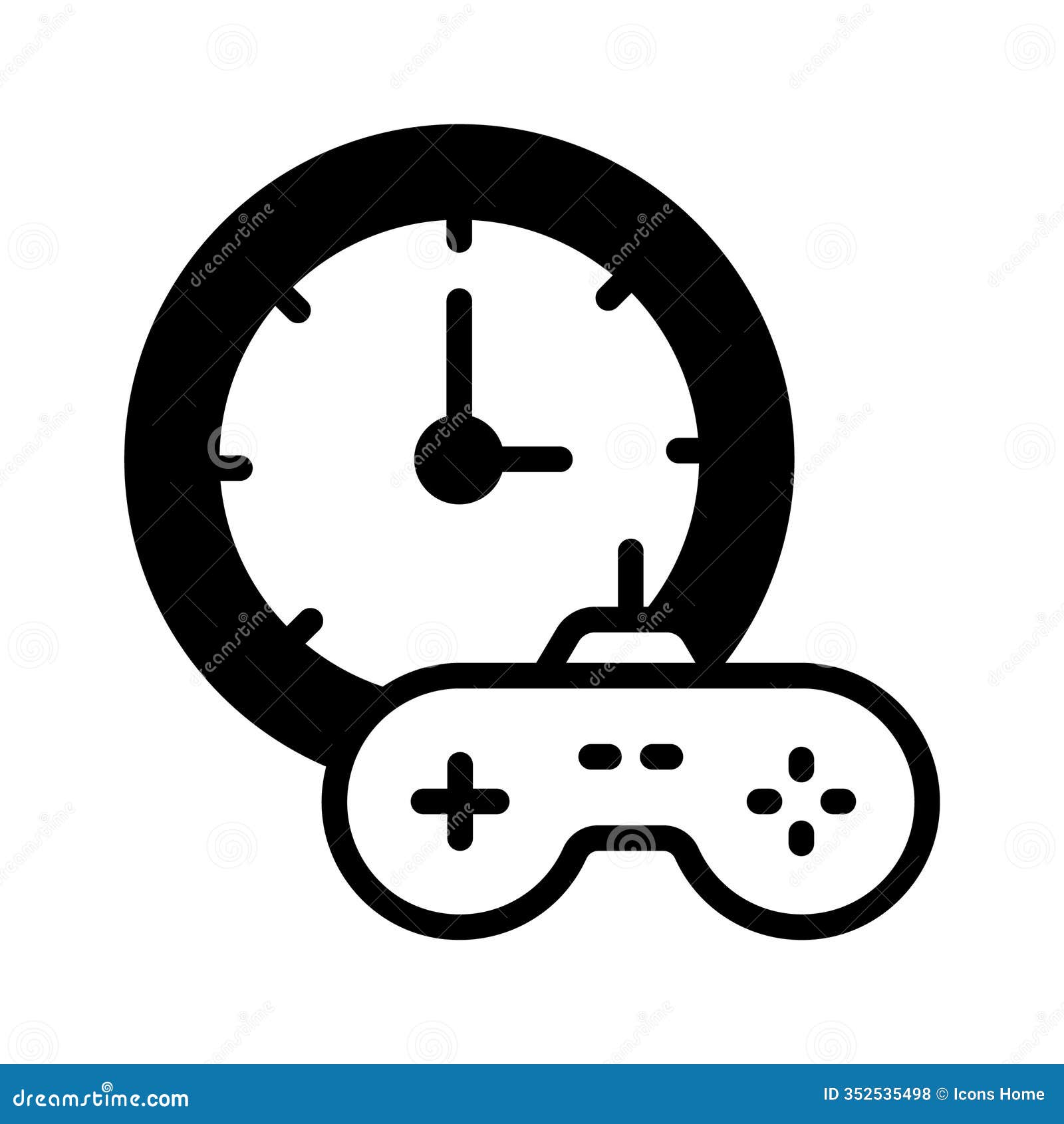 Game Controller and Clock Symbolizing Recreational or Gaming Time Stock ...