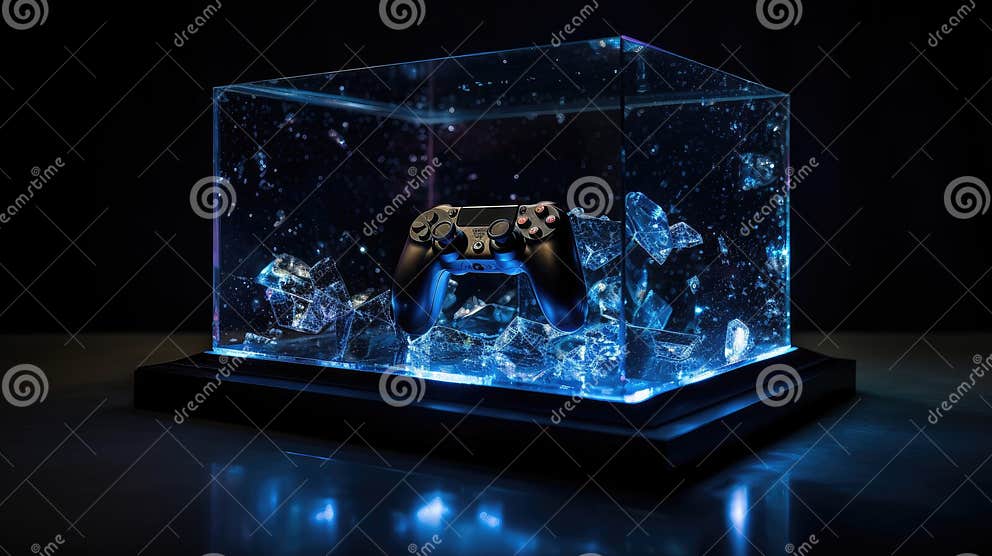 Game Controller on Black, AI Generated Stock Illustration ...
