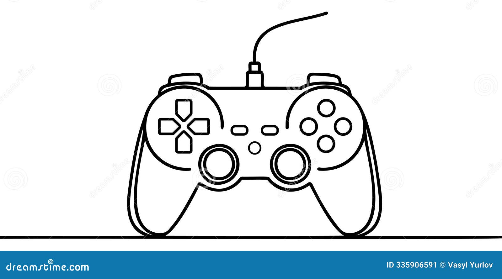 Game Controller Continuous One Line Drawing Outline Vector Illustration ...