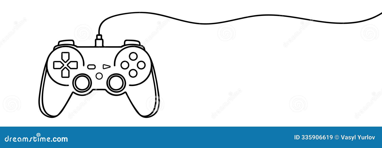 Game Controller Continuous One Line Drawing Outline Vector Illustration ...