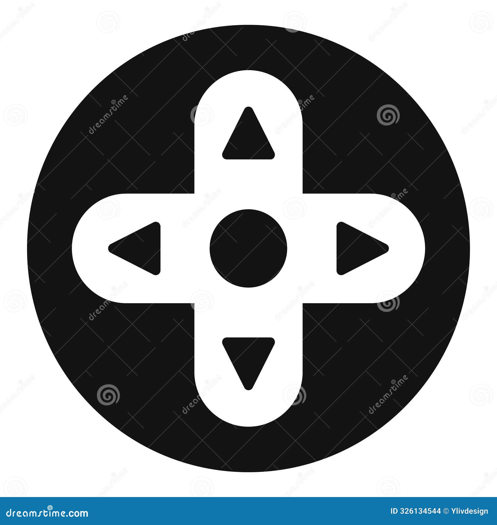 Game Controller D Pad Icon Showing Directional Buttons Stock Vector ...