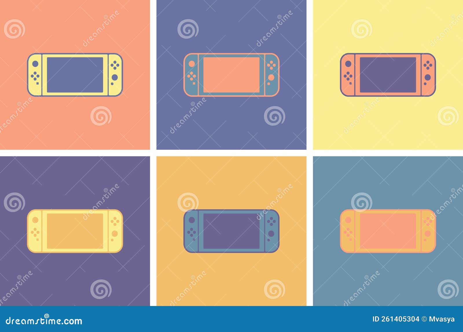 Game Controller Design Template Icon. Nintendo Switch. Gamepad. Pop Art ...