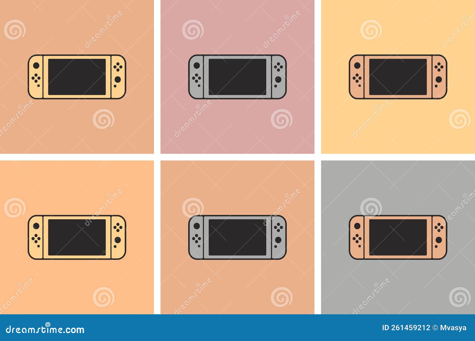 Game Controller Design Template Icon. Nintendo Switch. Gamepad. Pop Art ...