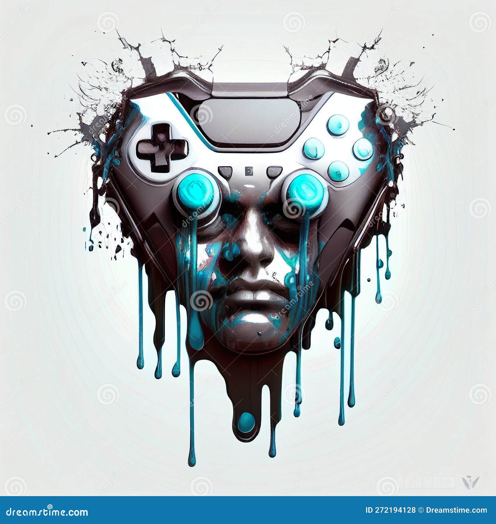 Game Controller with Face and Thumb Stick Stock Illustration ...