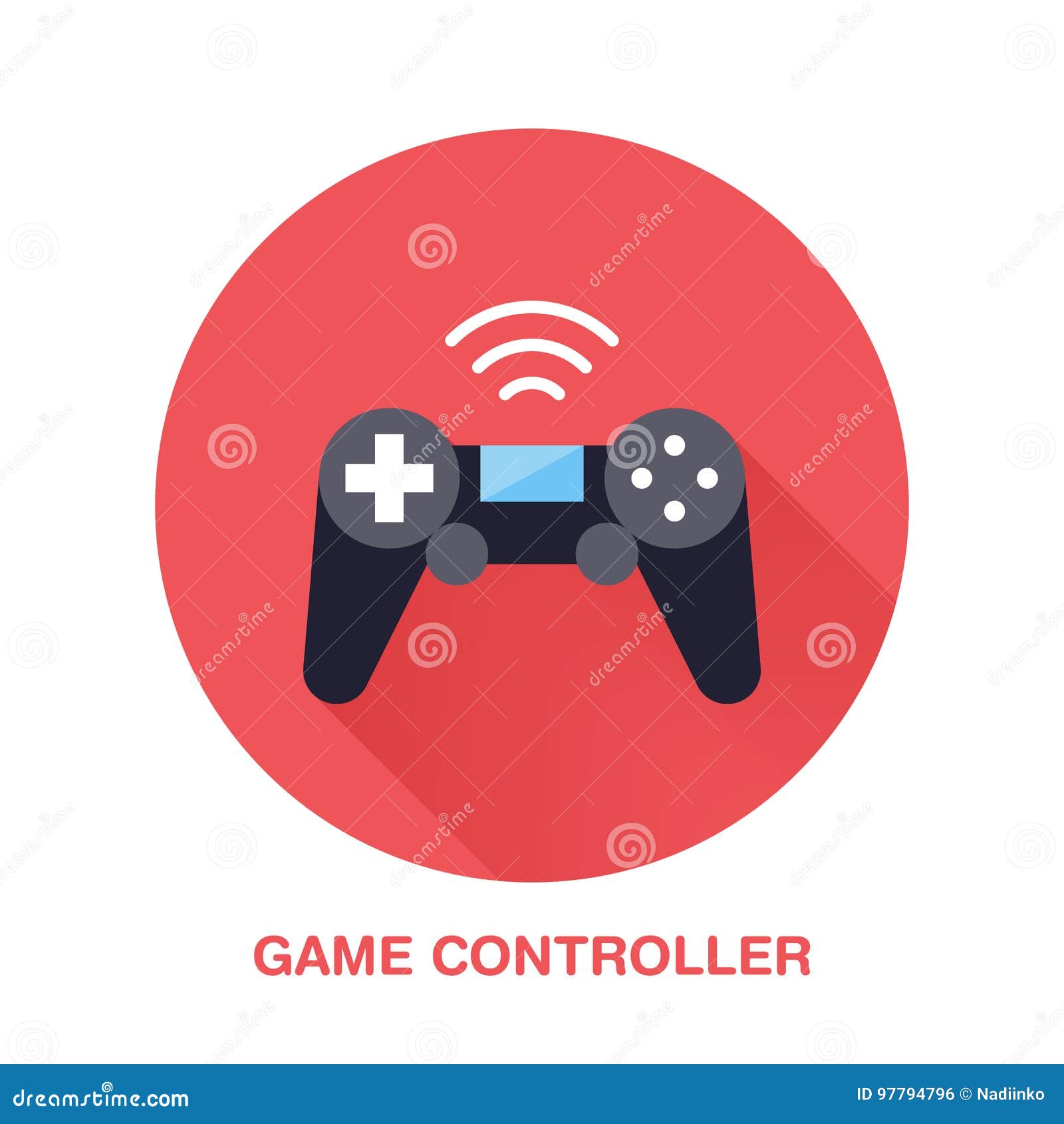 Game Controller Flat Style Icon. Wireless Technology, Video Game Device ...