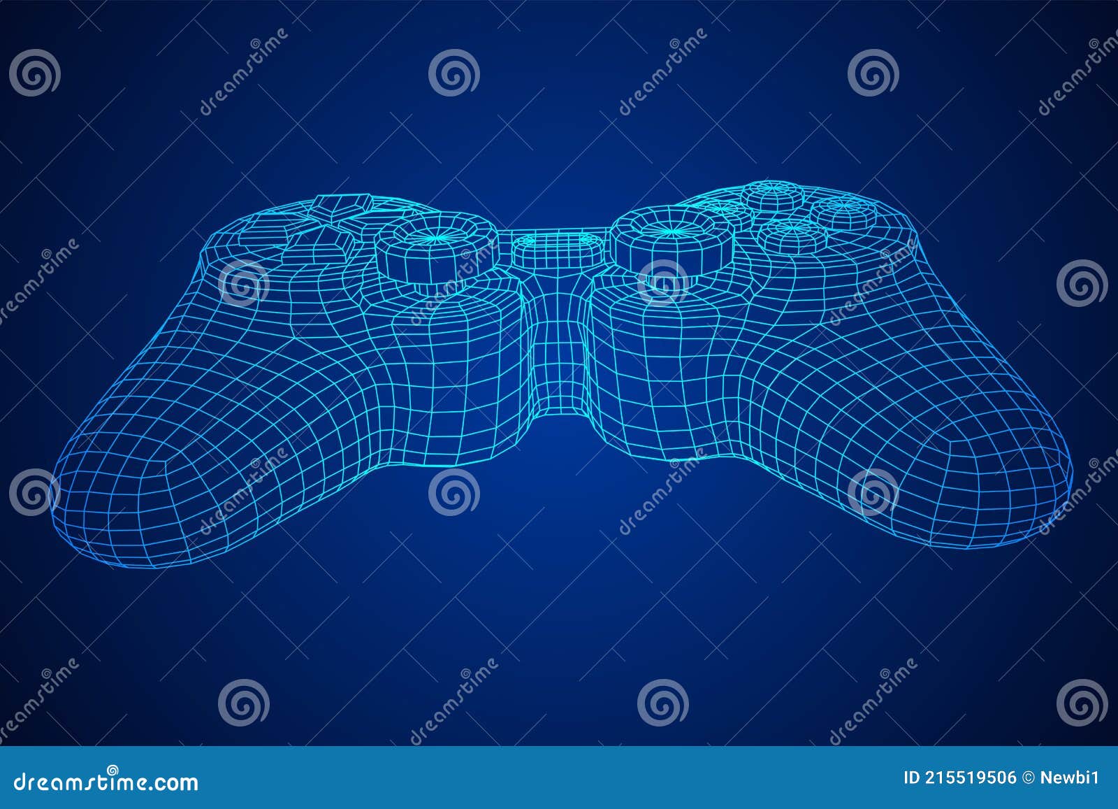 Game Controller or Gamepad for Videogames. Wireframe Low Poly Mesh ...
