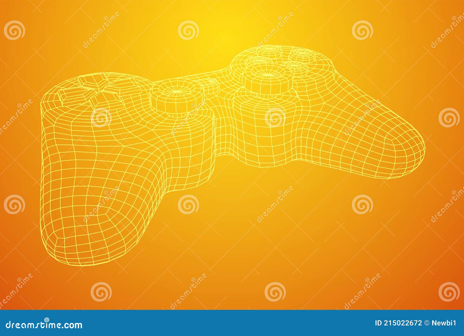 Game Controller or Gamepad for Videogames. Wireframe Low Poly Mesh ...