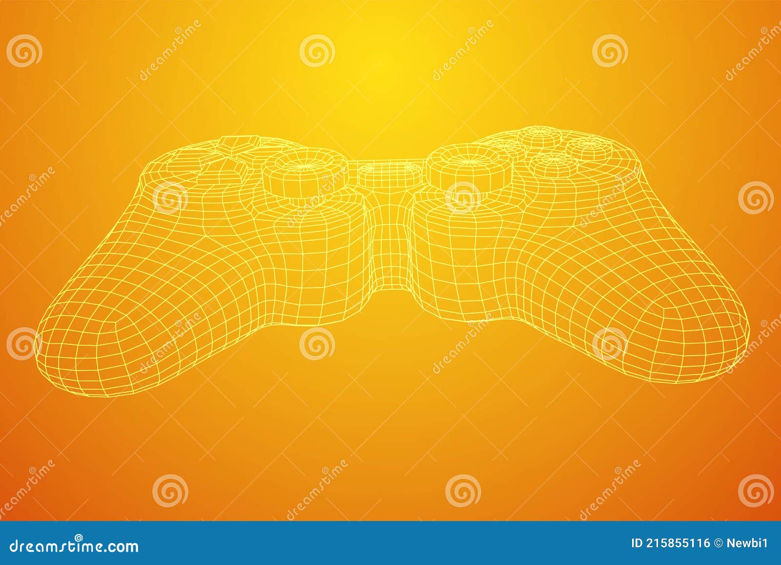 Game Controller or Gamepad for Videogames. Wireframe Low Poly Mesh ...