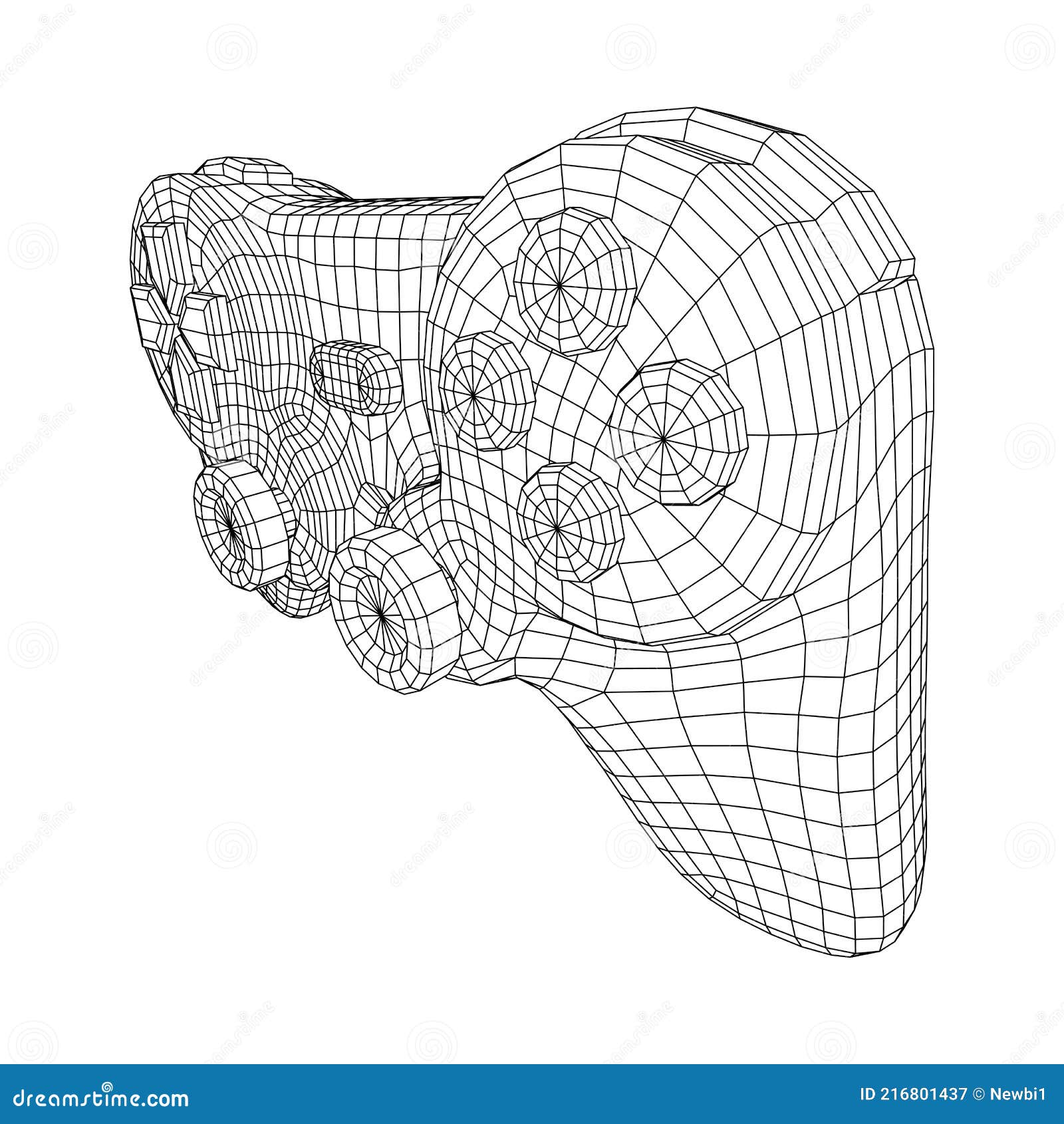 Game Controller or Gamepad for Videogames. Wireframe Low Poly Mesh ...