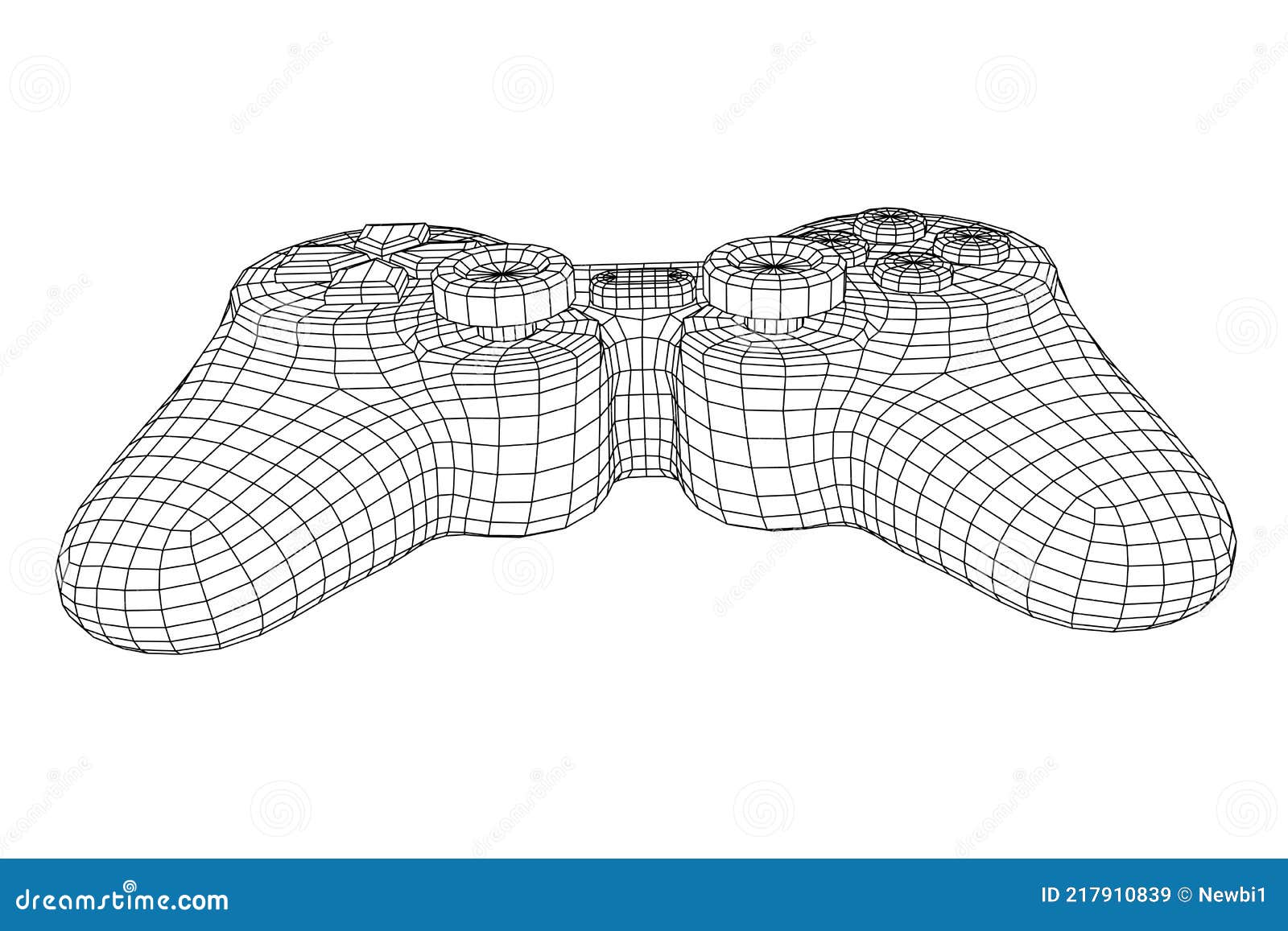 Game Controller or Gamepad for Videogames. Wireframe Low Poly Mesh ...