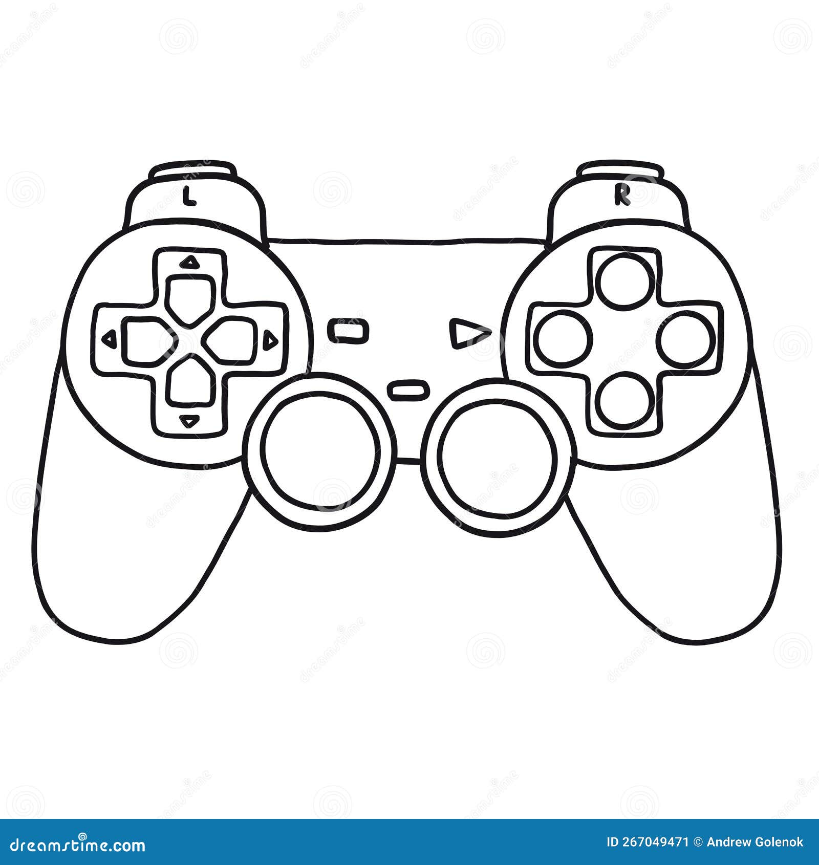 Game Controller in Hand-drawn Outline Doodle Style Stock Vector ...