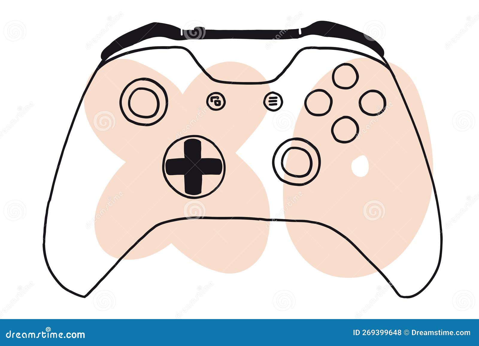 Game Controller in Hand-drawn Style Stock Vector - Illustration of push ...
