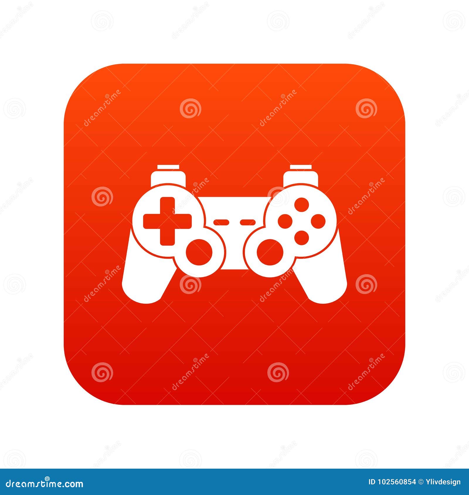 Game Controller Icon Digital Red Stock Vector - Illustration of button ...