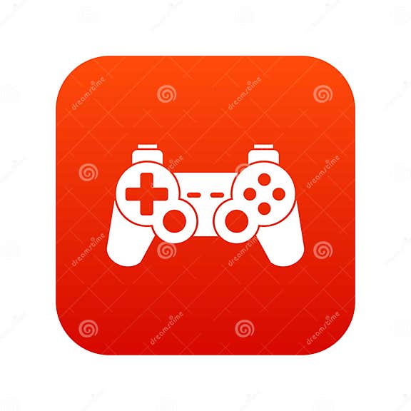 Game Controller Icon Digital Red Stock Vector - Illustration of button ...