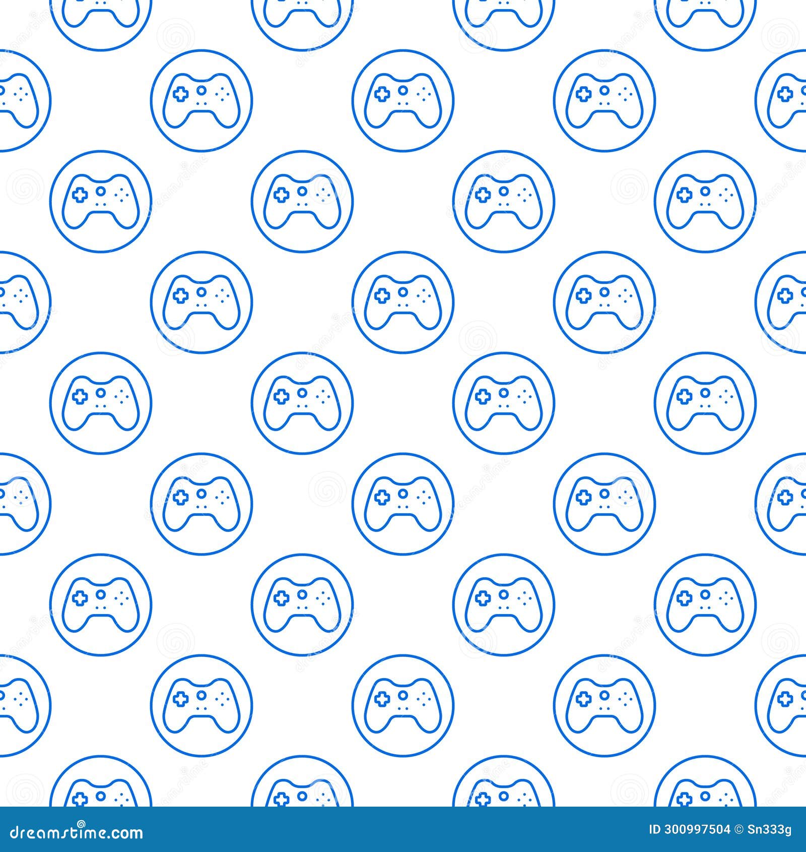 Game Controller Inside Circle Vector Gamepad Seamless Pattern in ...