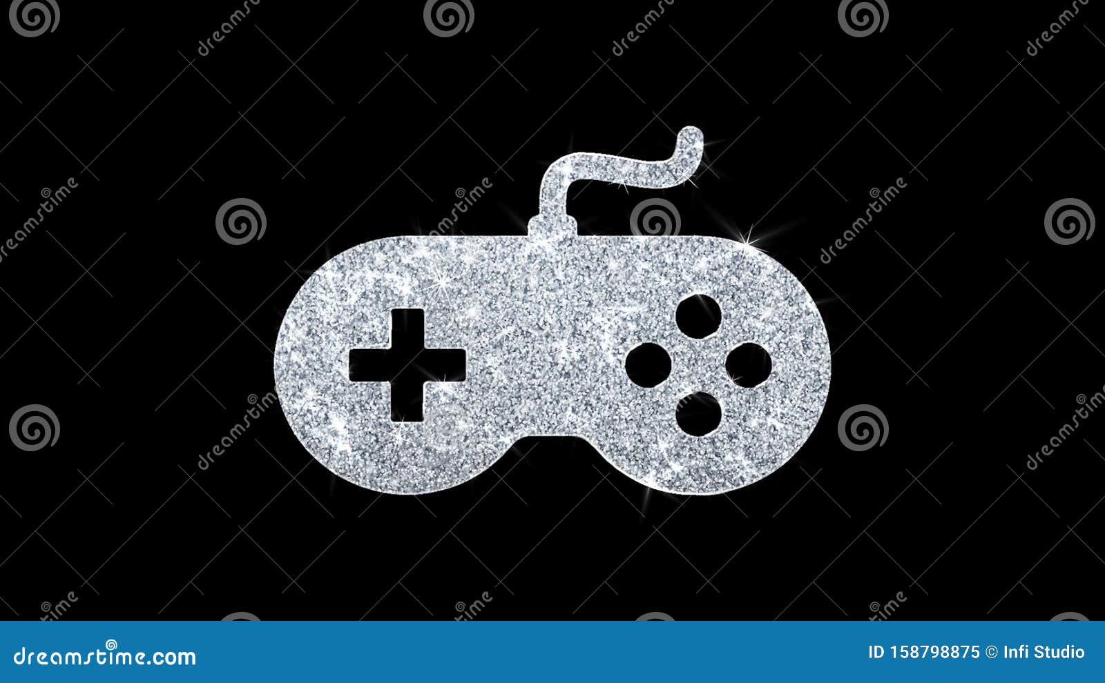 Game Controller Joystick Epad Game Icon Shining Glitter Loop Blinking ...