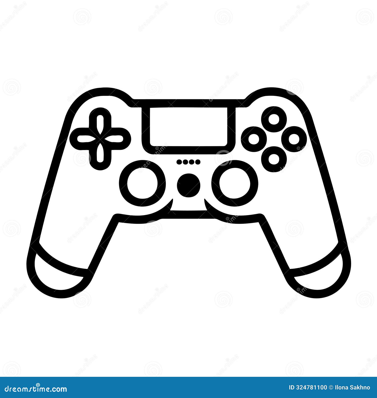 Game Controller Line Art Illustration Stock Illustration - Illustration ...