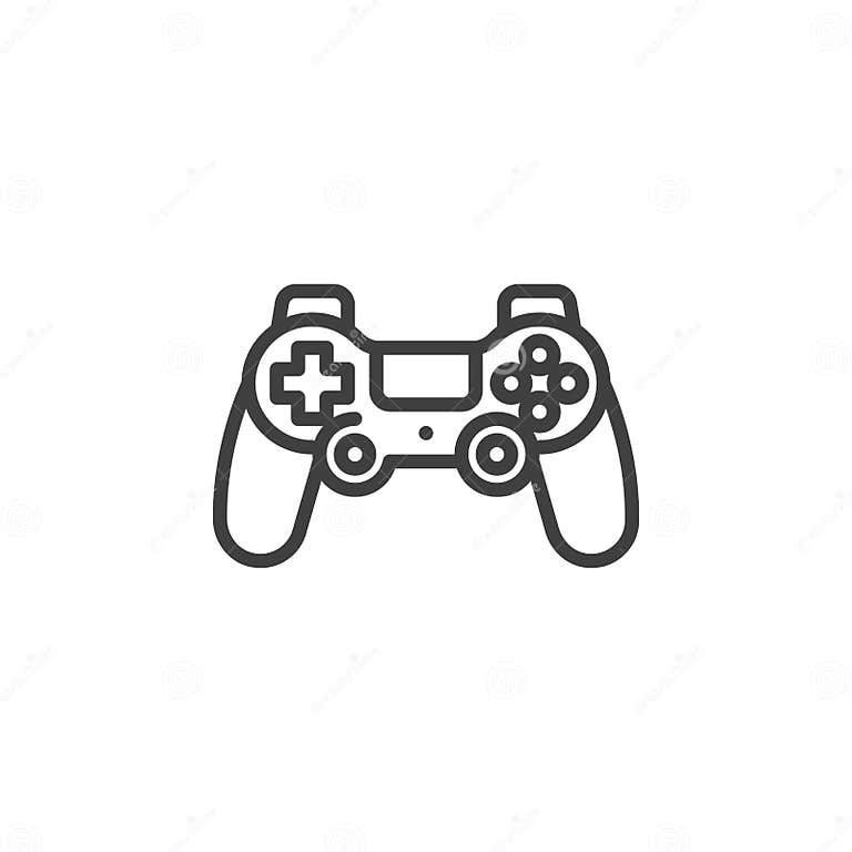 Game controller line icon stock vector. Illustration of graphics ...