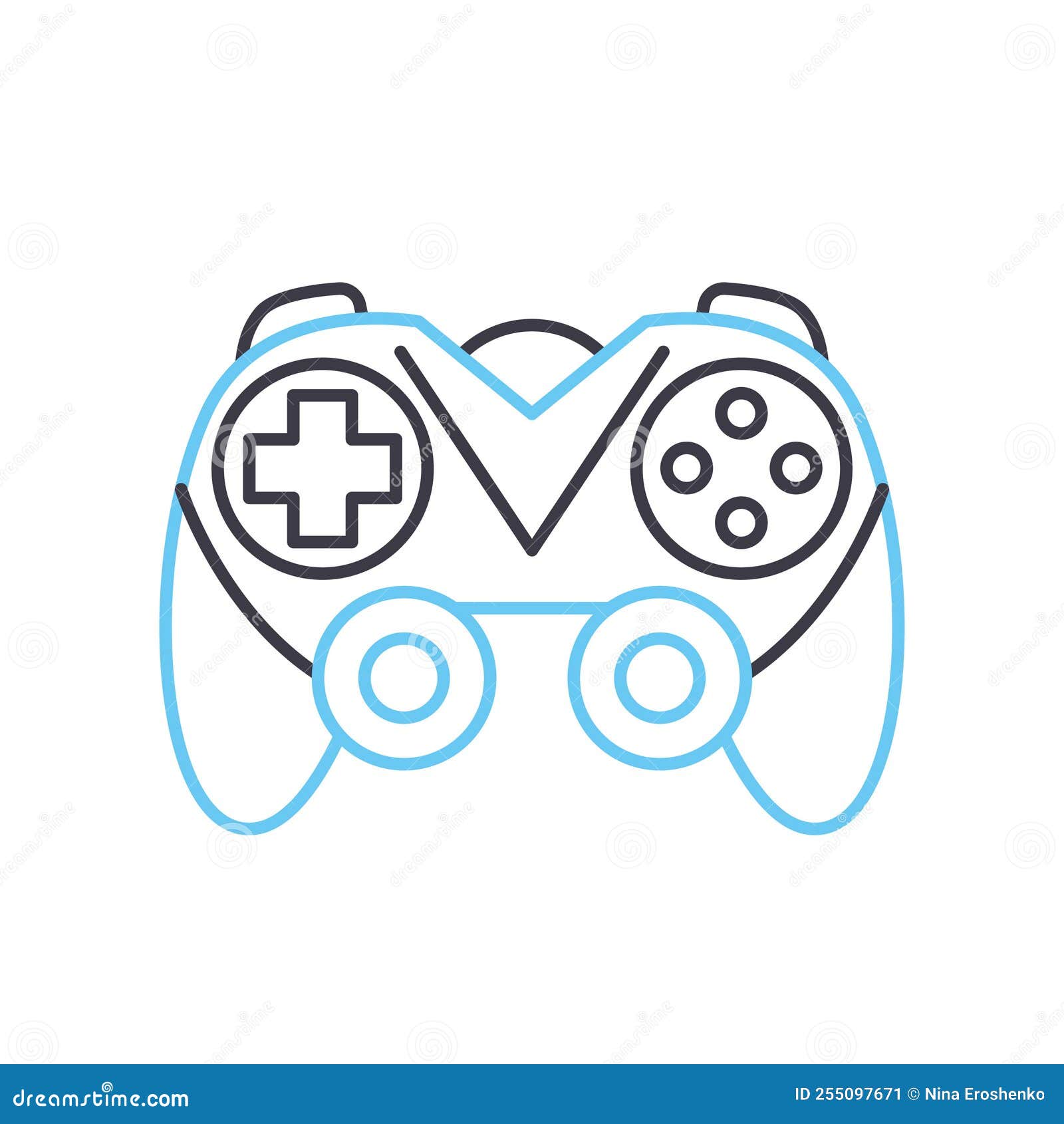 Game Controller Line Icon, Outline Symbol, Vector Illustration, Concept ...