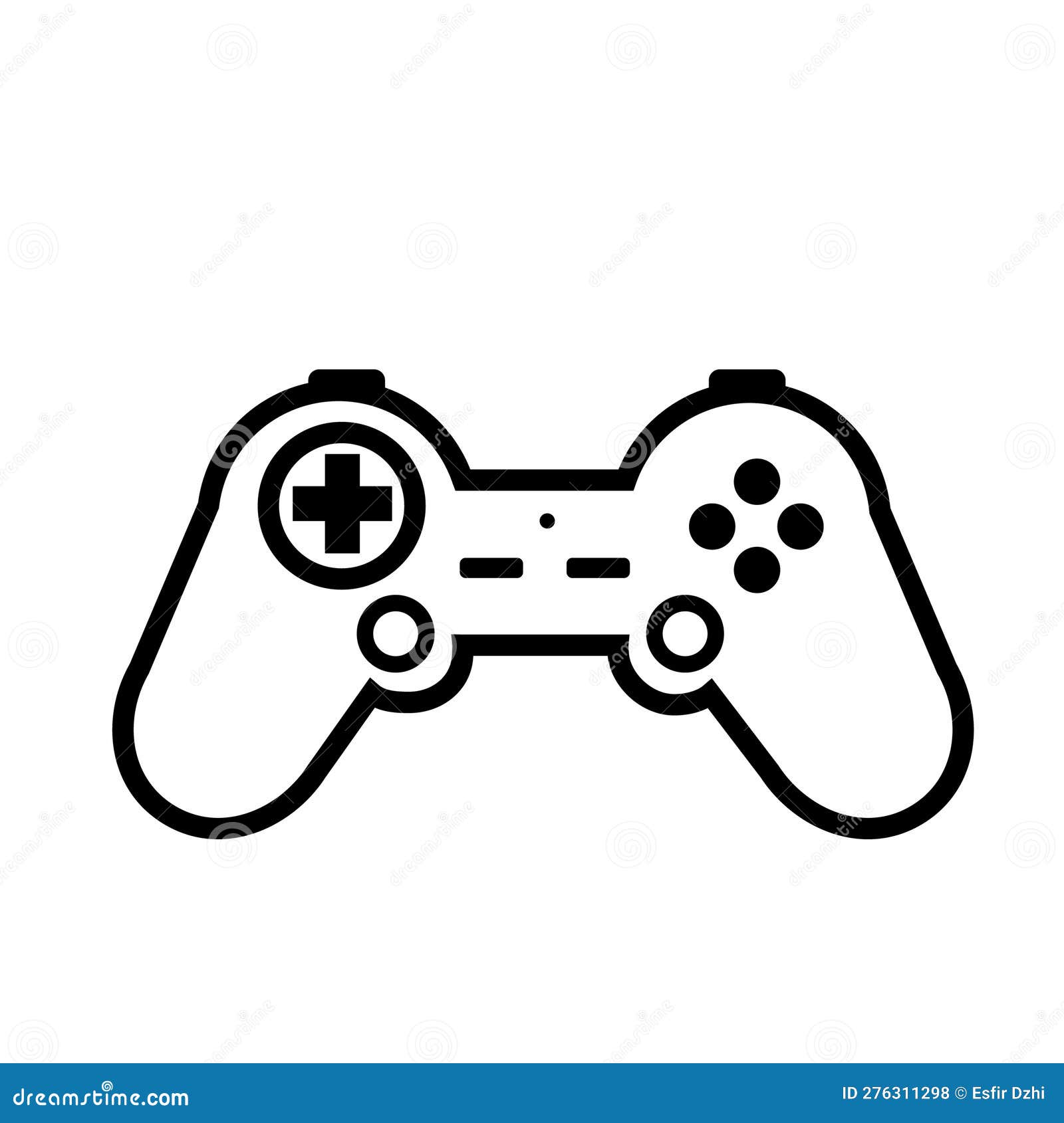 Game Controller Line Vector Icon Isolated Stock Vector - Illustration ...