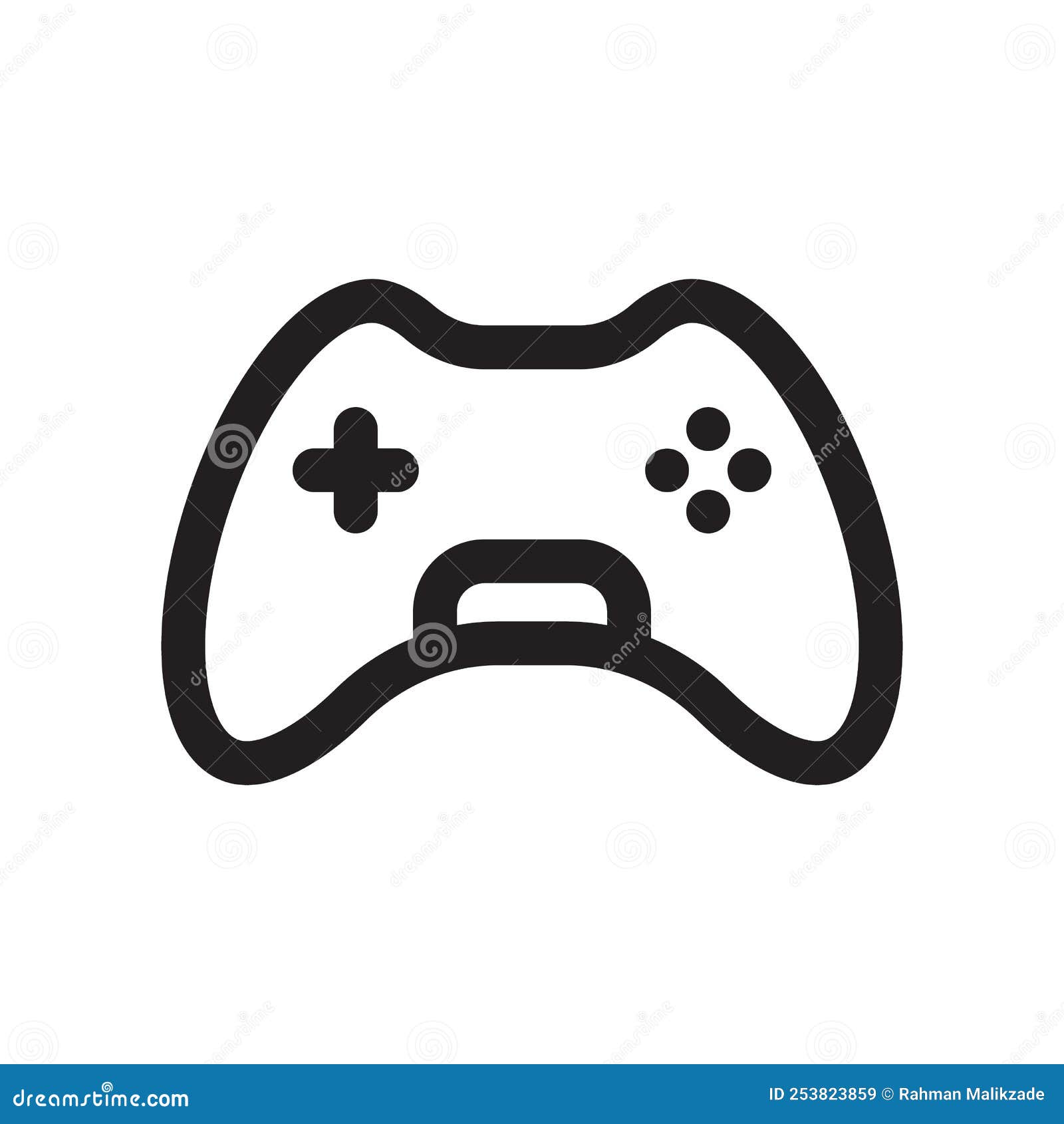 Game Controller Outline Gamepad Icon. Minimal Gaming Symbol Vector ...