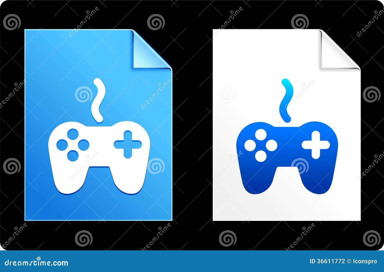 Game Controller on Paper Set Stock Illustration - Illustration of ...