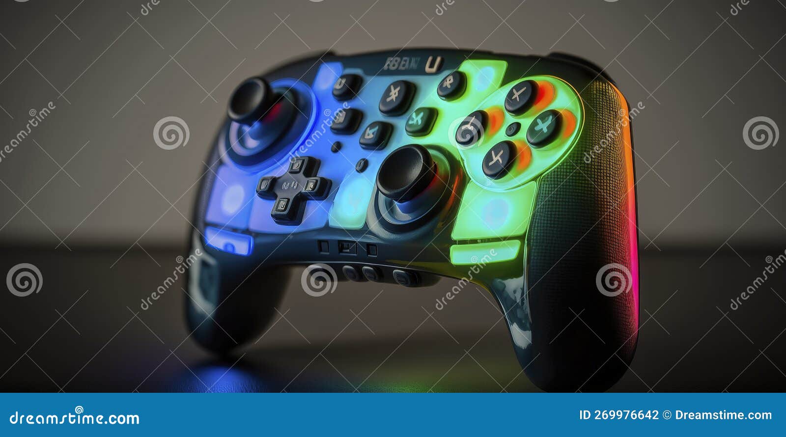 Game Controller with Rgb Led Light Stock Illustration - Illustration of ...