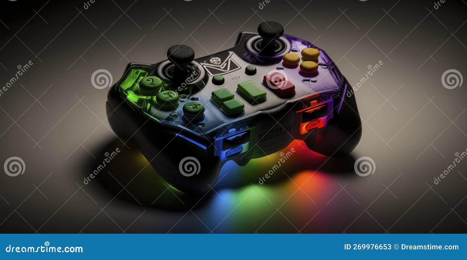 Game Controller with Rgb Led Light Stock Illustration - Illustration of ...