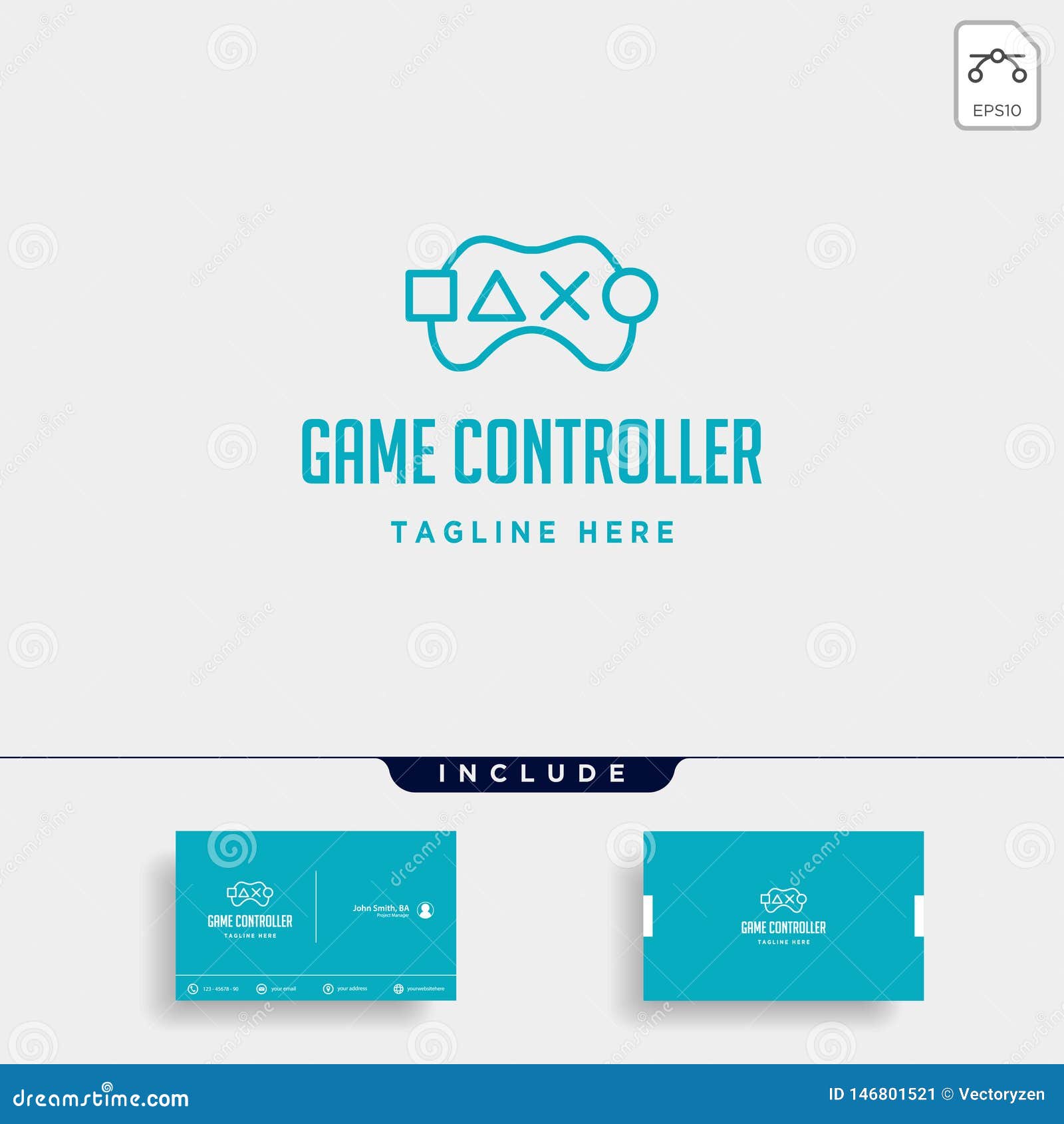 Game Controller Simple Logo Line Template Vector Icon Element Stock ...
