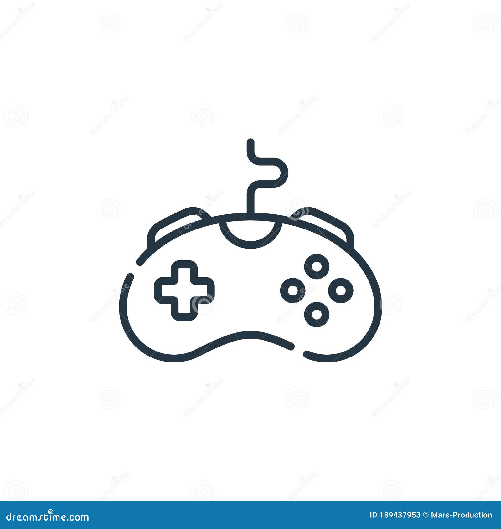 Game Controller Vector Icon Isolated on White Background. Outline, Thin ...
