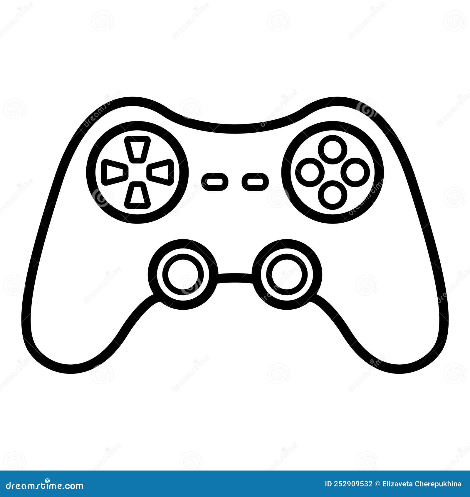 Game Controller Vector Icon. Outline Joystick. Isolated Illustration on ...