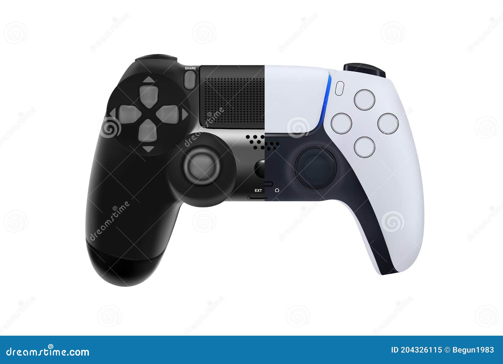 Game Controller in Vector.Joystick Vector Illustration Stock Vector - Illustration of black ...