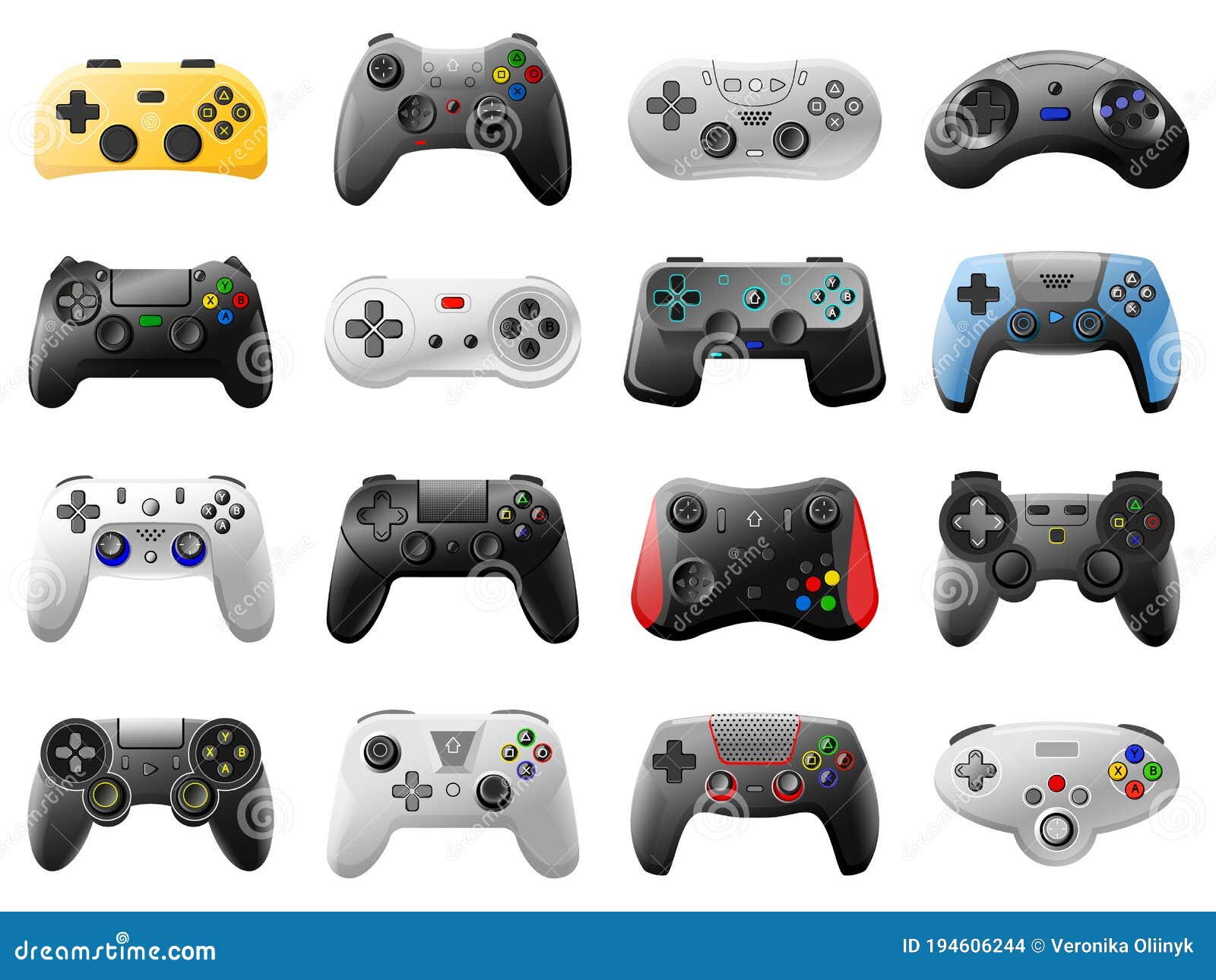 Game Controller. Video Game Console, Retro Wireless Joysticks and ...