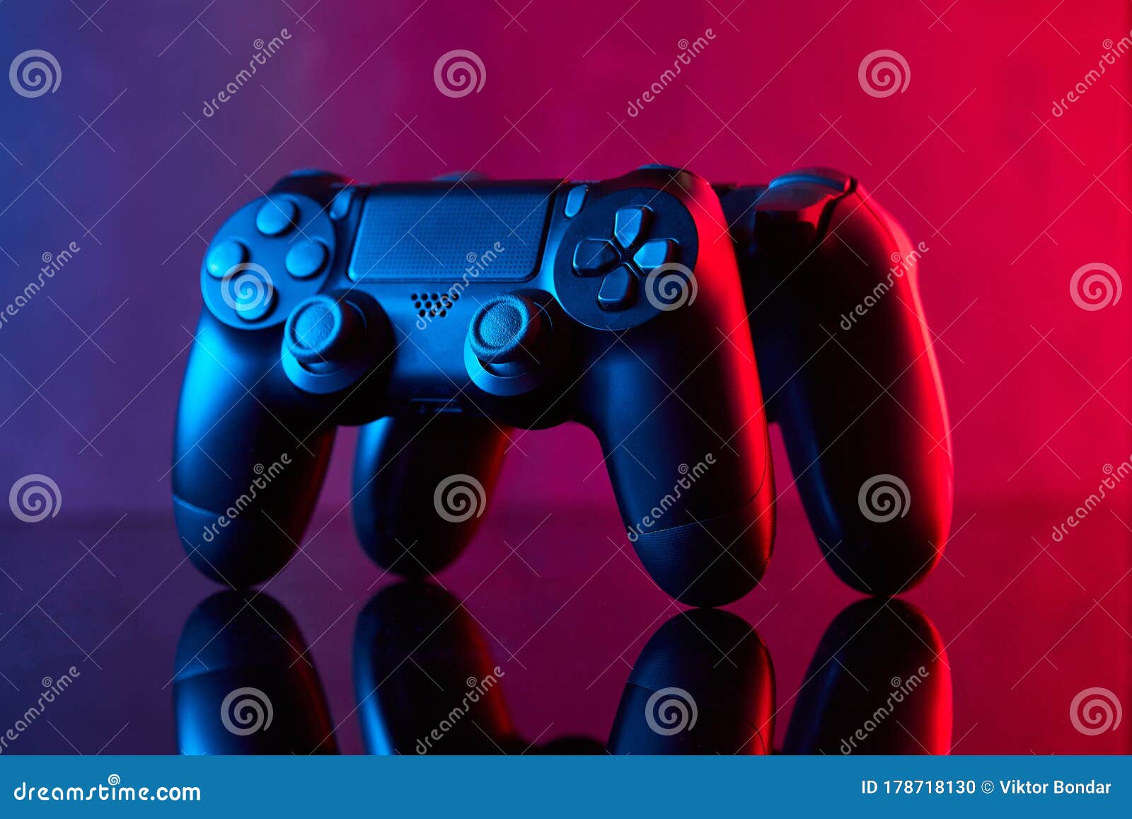 Game Controller, Videogame Joystick or Gamepad on a Table. Close Up ...