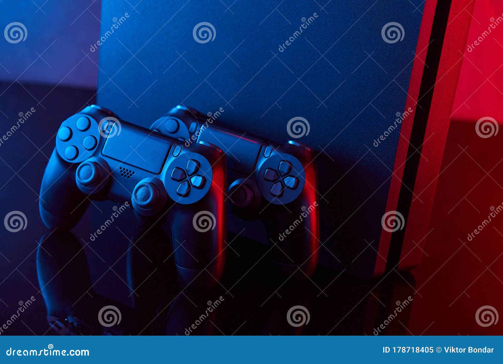 Game Controller, Videogame Joystick or Gamepad on a Table. Close Up ...