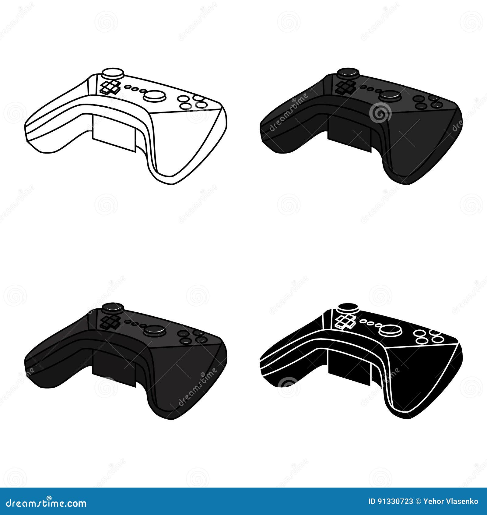 Game Controller for the Virtual Reality Icon in Cartoon Style on White ...