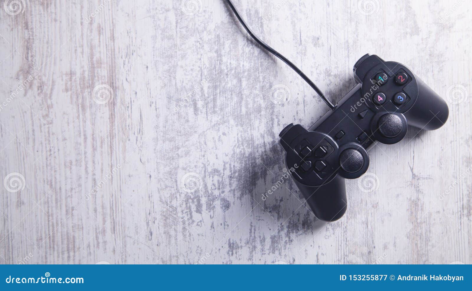 Game Controller on White Desk Stock Image - Image of controller ...