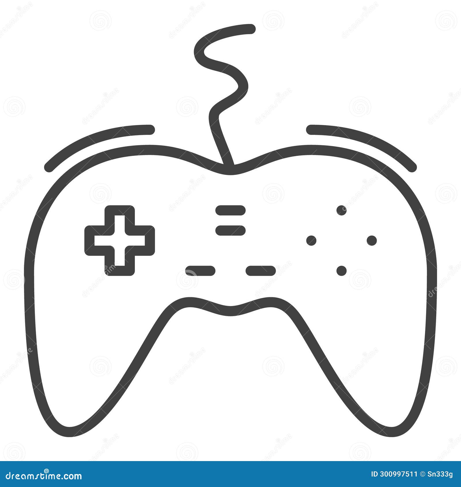 Game Controller with Wire Vector Game Pad for PC Icon or Sign in ...